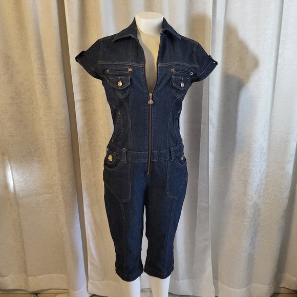 Dereon | Pants & Jumpsuits | Dereon Women Denim Jumpsuit Romper Size L ...